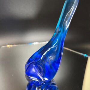 Fenton Glass Long Tailed Cobalt Blue Bird Figurine Fenton Stamped ...