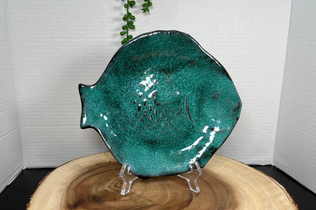 Canuck Pottery Evangeline Ware Canada 906 Teal Green Glazed Footed ...