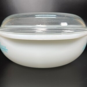 Pyrex Frost Garland 1.5 Qt White Glass Bowl 023 Clear Lid 683-C2 ...