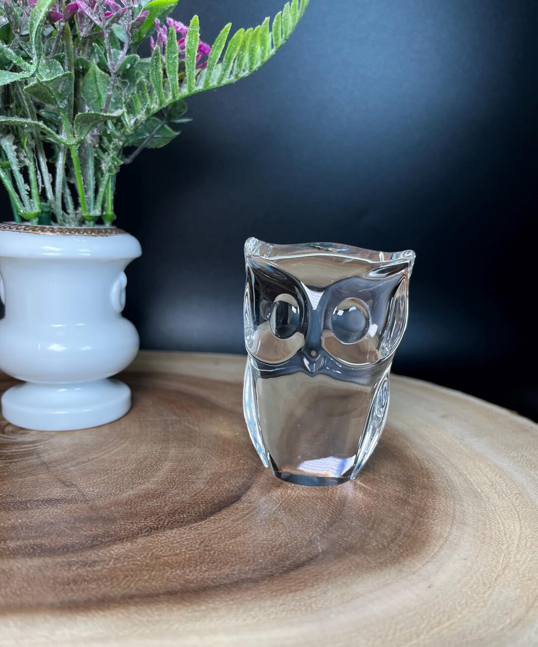 Austrian Clear Crystal Glass Owl Figurine Vintage Contemporary ...