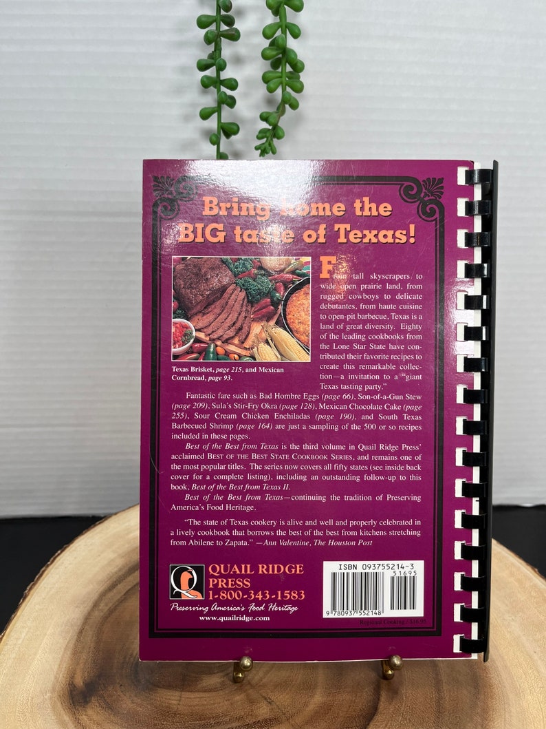 Vintage Best of Texas Cookbook, Quail Ridge Press - Etsy