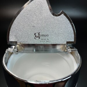 Gemco USA White Milk Glass Sugar Bowl Old Town Blue Print Silver Chrome ...