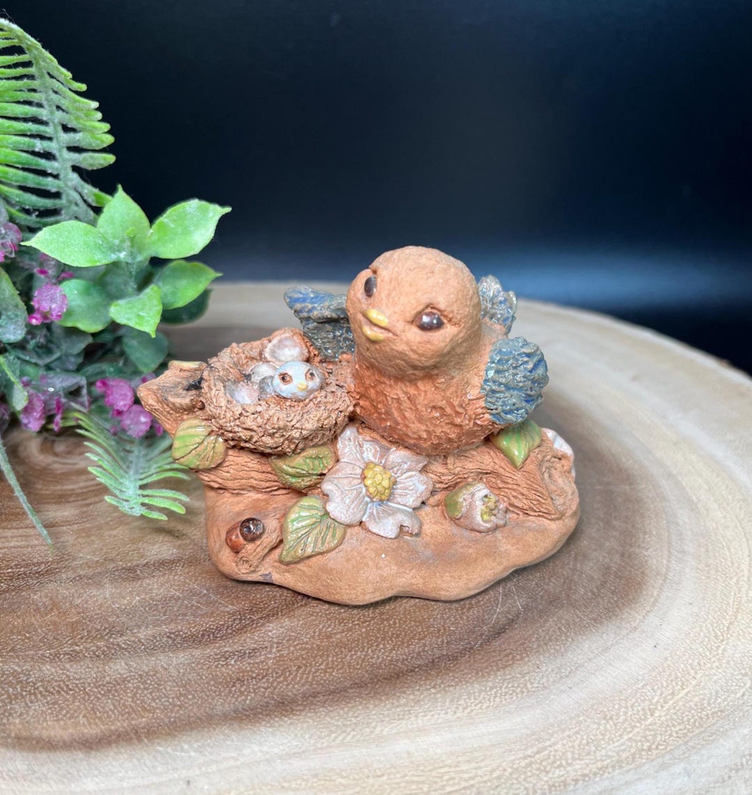 Vintage June Sears Ceramic Bird Family Figurine: Handcrafted Nest ...