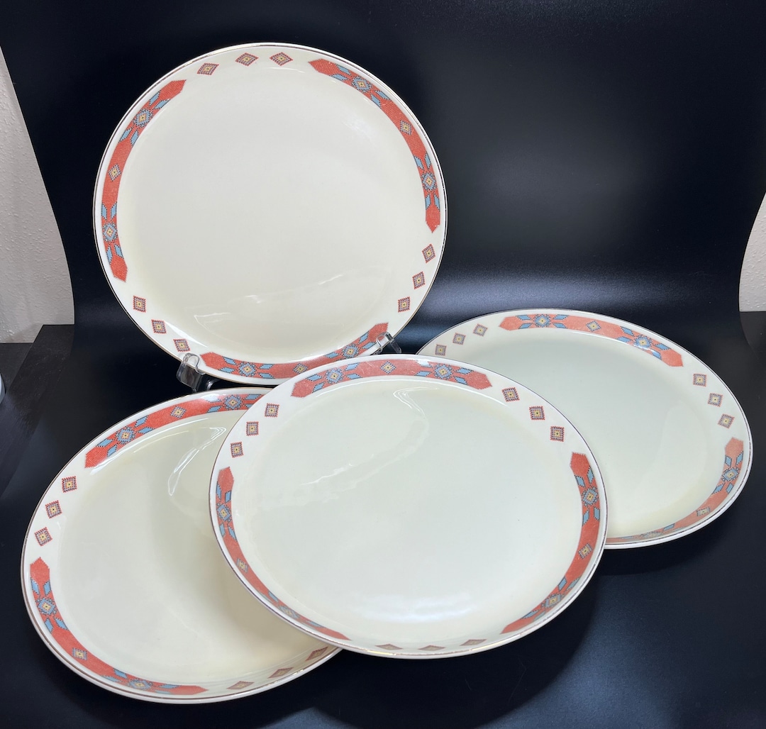 Vintage W.S. George Cherokee Iroquois Dinner Plates: Southwestern Decor ...