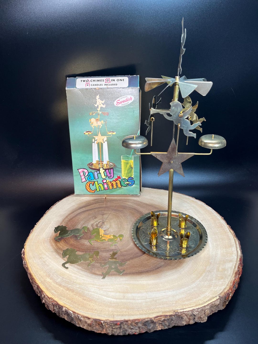 Vintage Swedish Gold Metal Holiday Angel Chimes, 2 Chimes in 1 ...