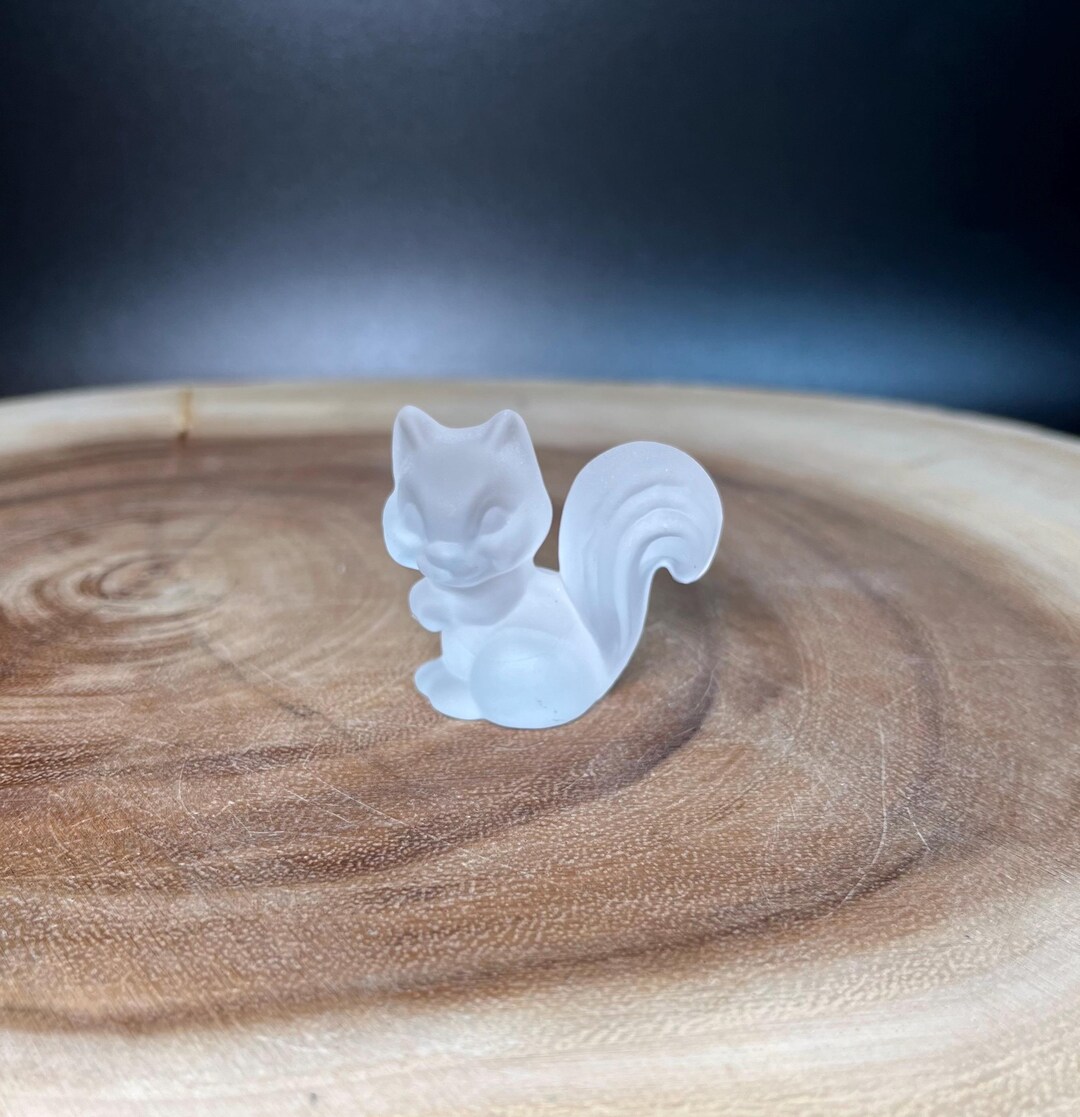 Miniature Goebel W Germany Clear Frosted Crystal Satin Glass Squirrel ...