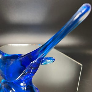 Fenton Glass Long Tailed Cobalt Blue Bird Figurine Fenton Stamped ...