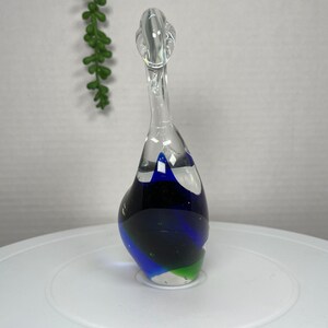 Formia Vetri Di Murano Glass Swan Italy Clear Green & Blue Original ...