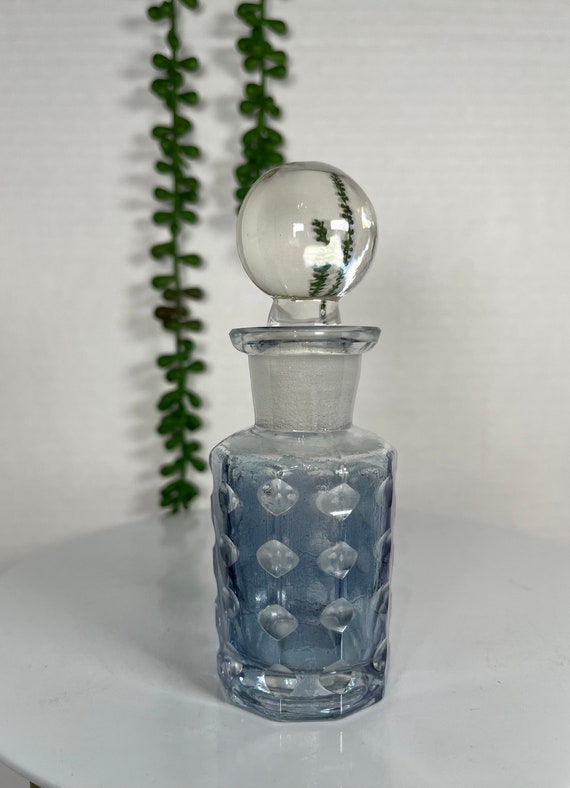 Blue Iridescent Cut Glass Cologne Perfume Apothecary … - Gem