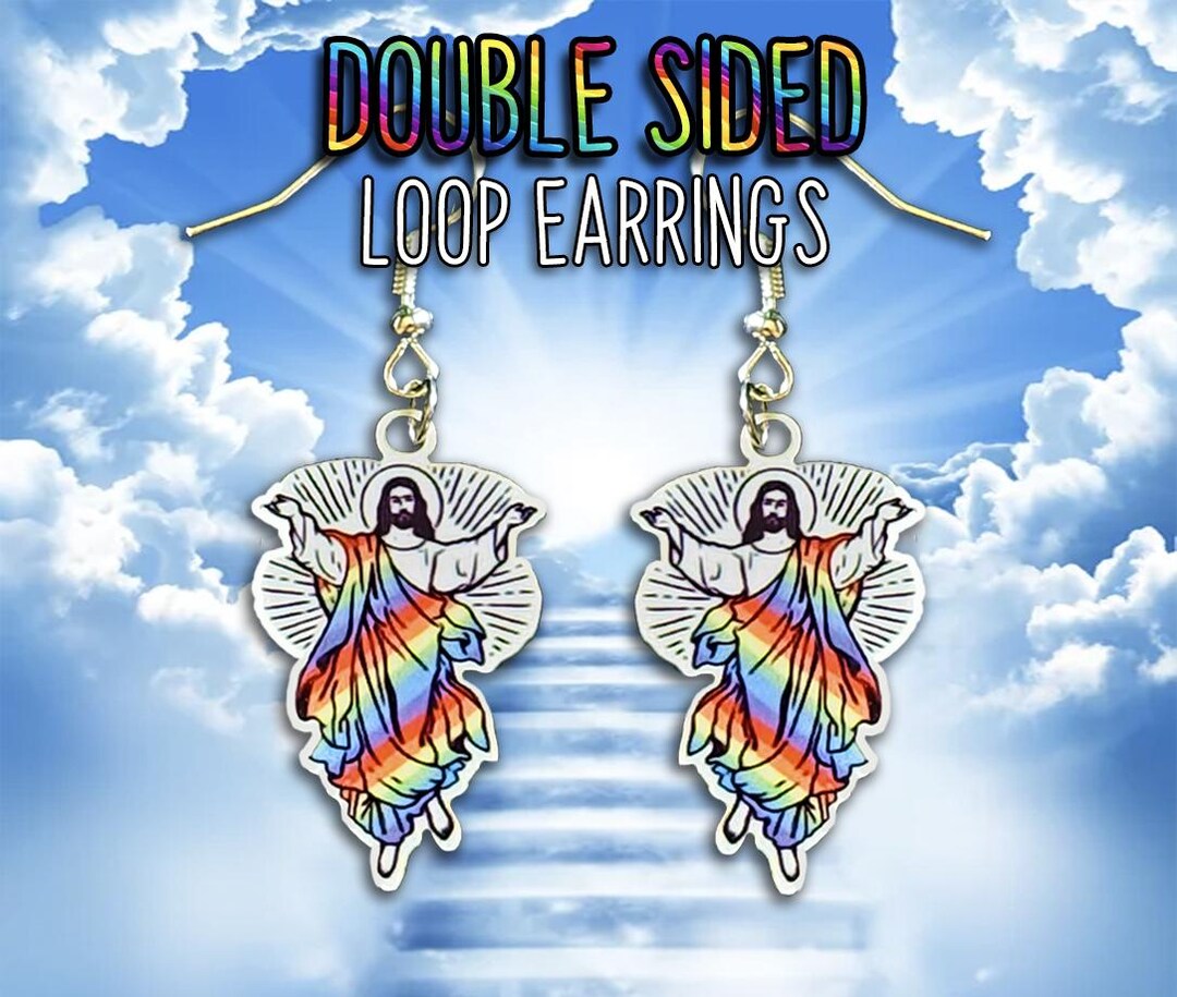 Jesus Earrings Stud/dangle Earrings - LGBTQ Earrings - Pride Earrings ...