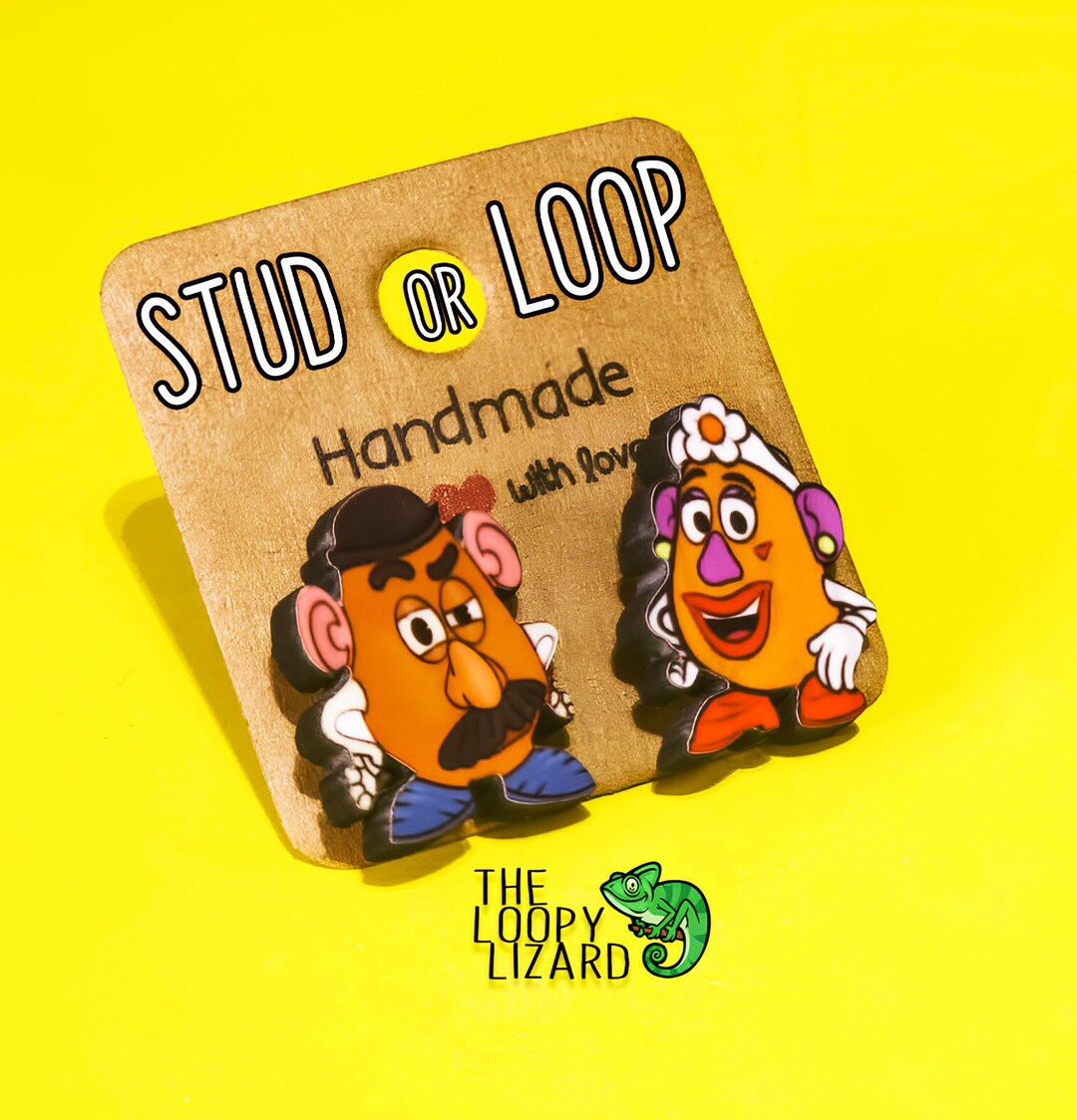 Mr and Mrs Potato Stud / Dangle Earrings - Potato Earrings - Cartoon ...