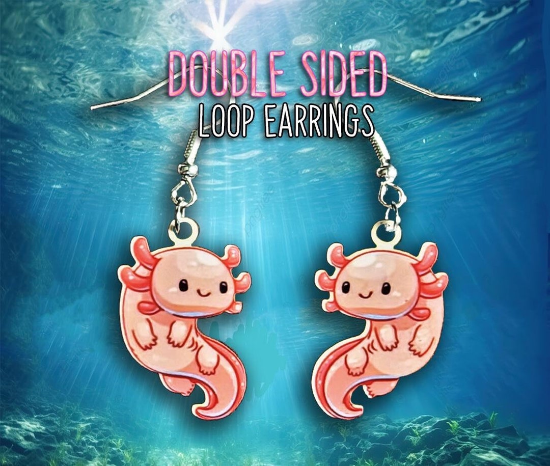 Axolotl Stud/dangle Earrings - Sea Creature Earrings - Ocean Earrings ...