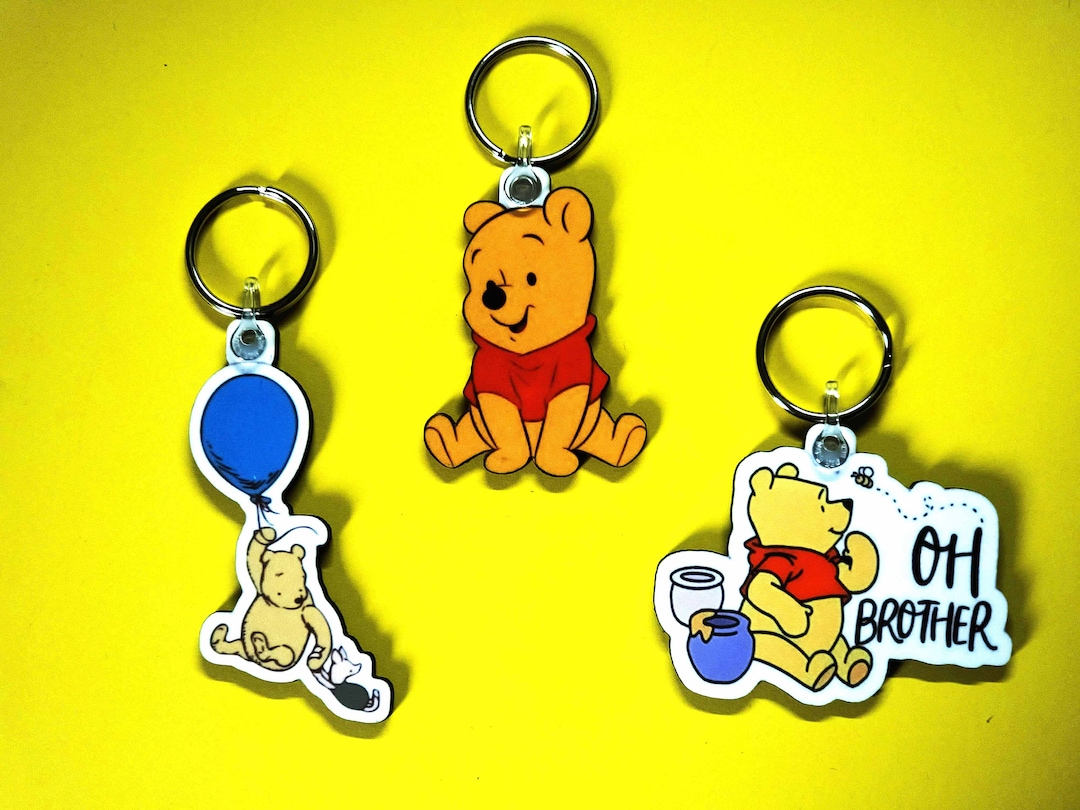 Pooh Bear Keyring - Piglet Keyring - Honey Keyring - Winnie the Pooh ...