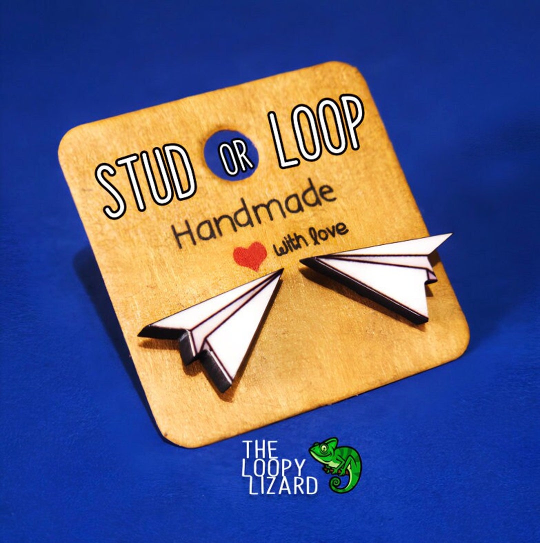 Paper Airplane Stud / Dangle Earrings - Origami Earrings - Plane ...
