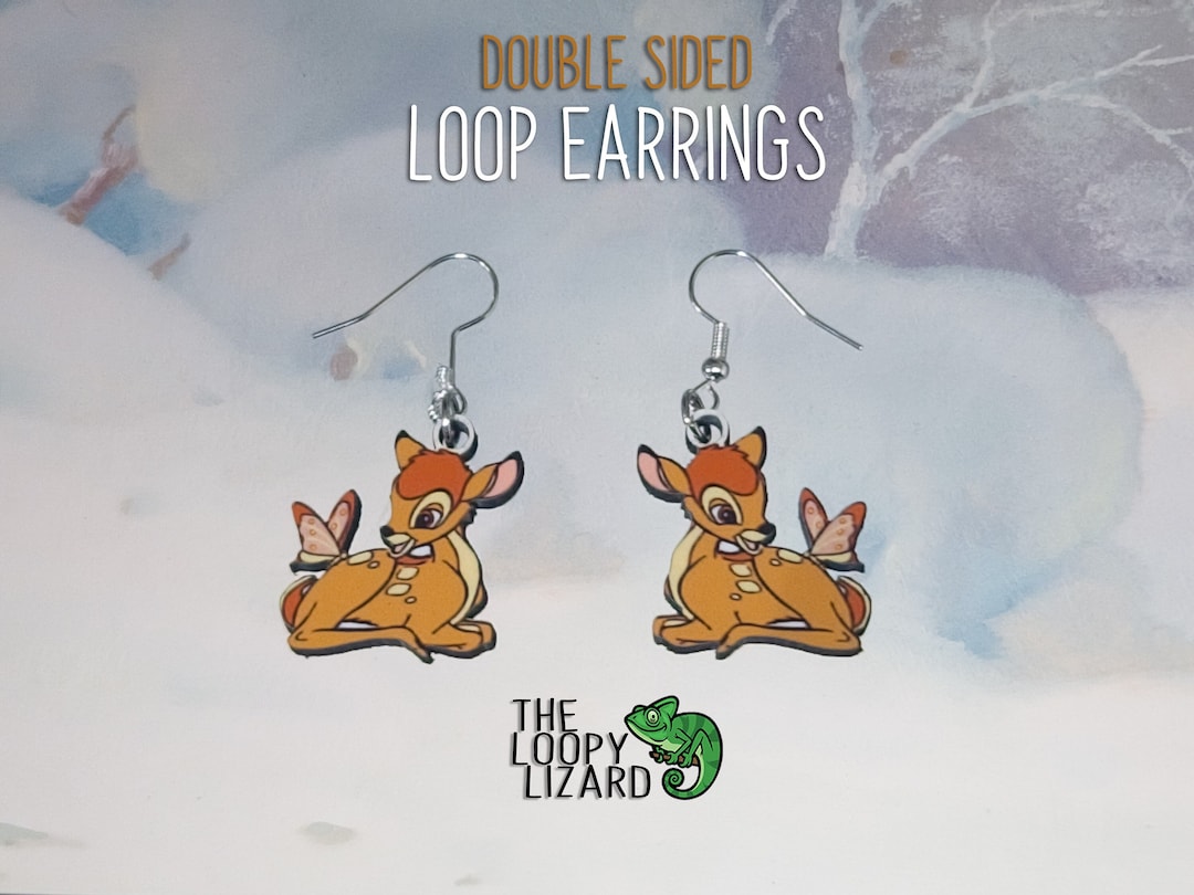 Deer Stud / Dangle Earrings - Cartoon Earrings - Nature Earrings ...