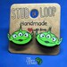 Green Alien Stud / Loop Earrings Cartoon Earrings Sci-fi Earrings the ...