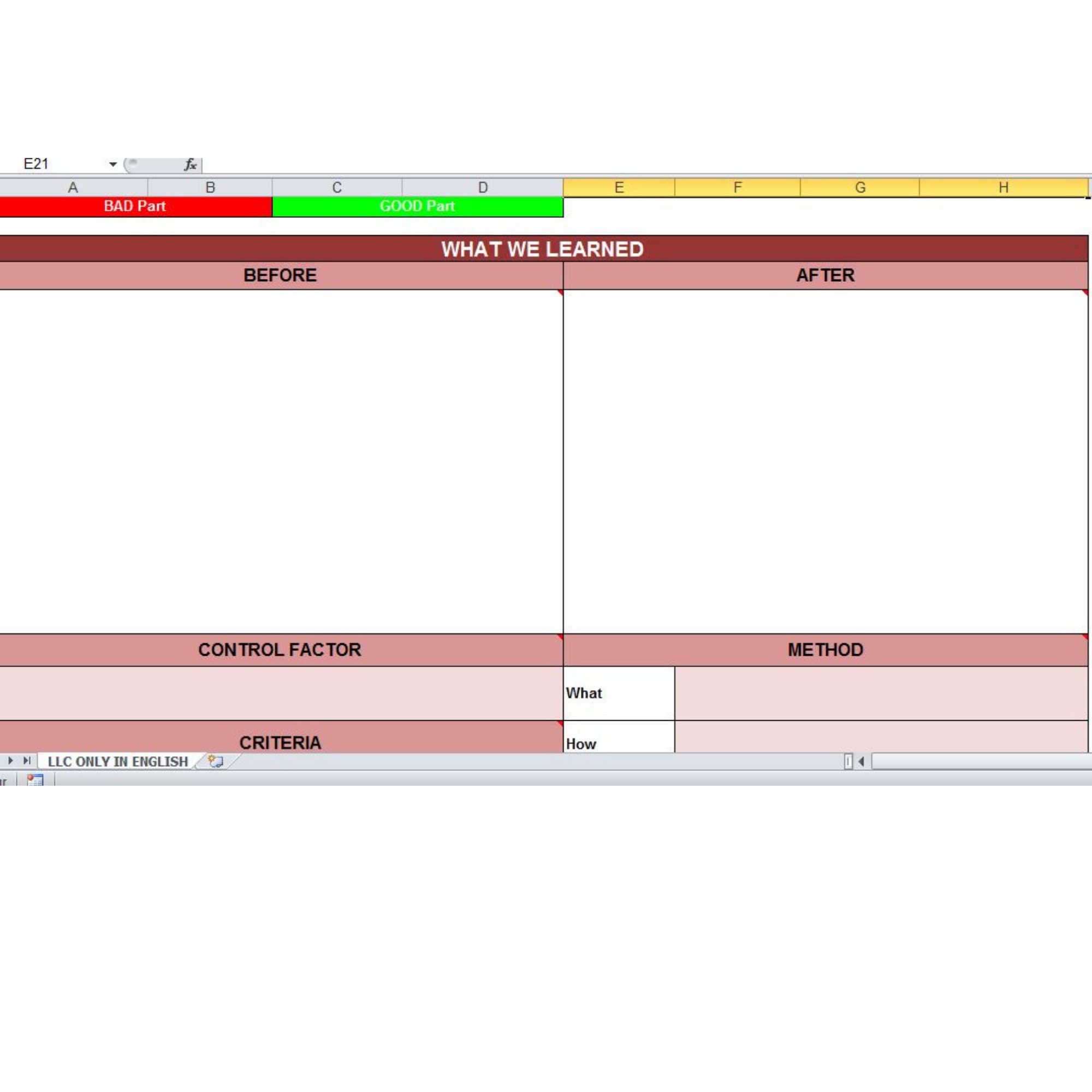 Lesson Learned Card ready template easy to use 1 page | Etsy