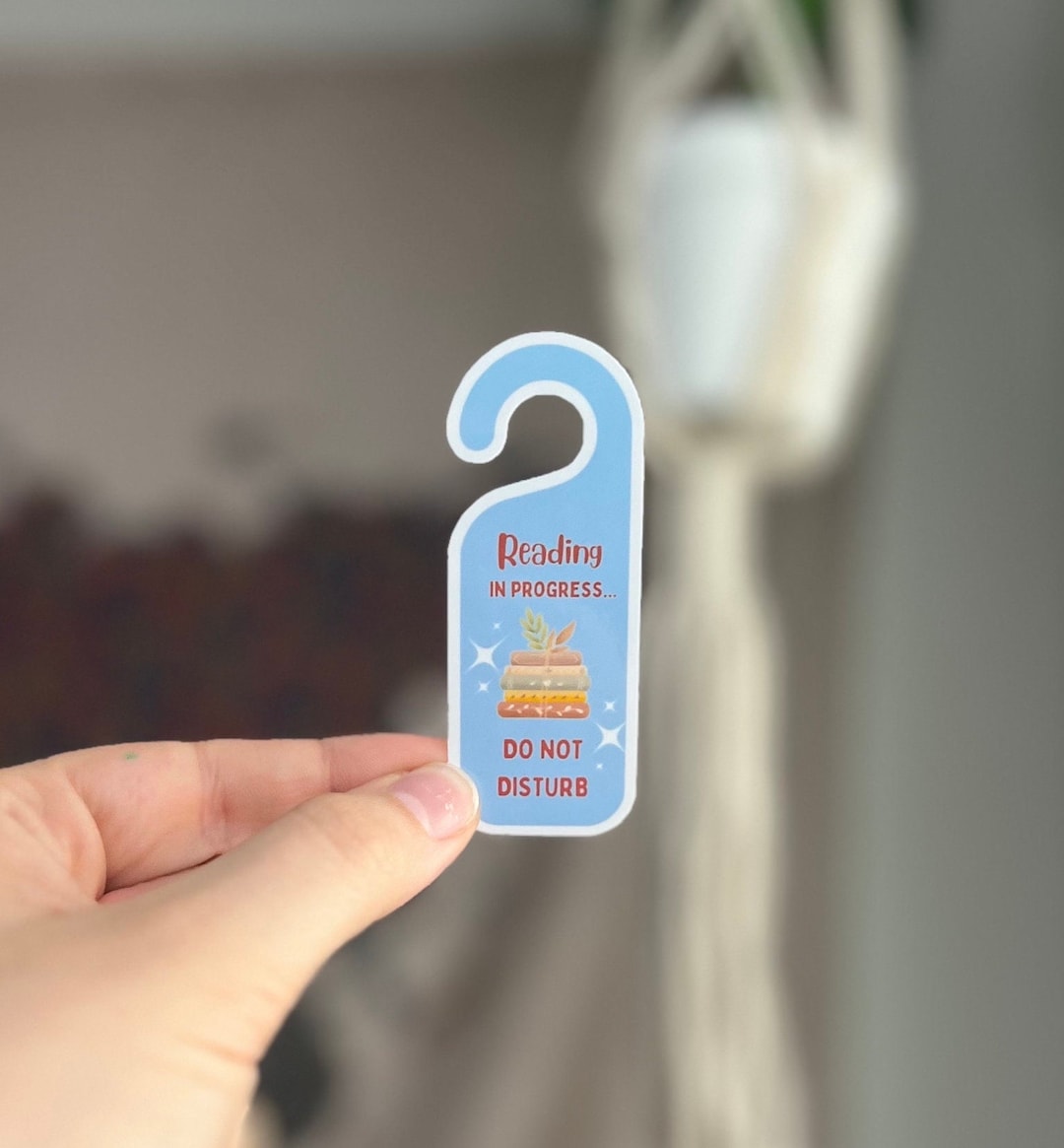 Bookish Reading in Progress Novel Door Sign Book Lovers Sticker - Etsy