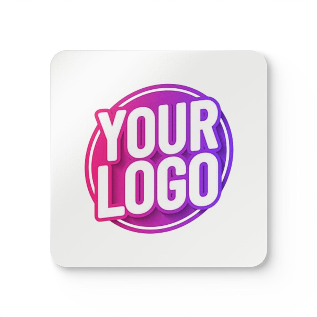Your Logo Round Cork Coaster Set | Custom Logo Corkwood Coasters - Etsy
