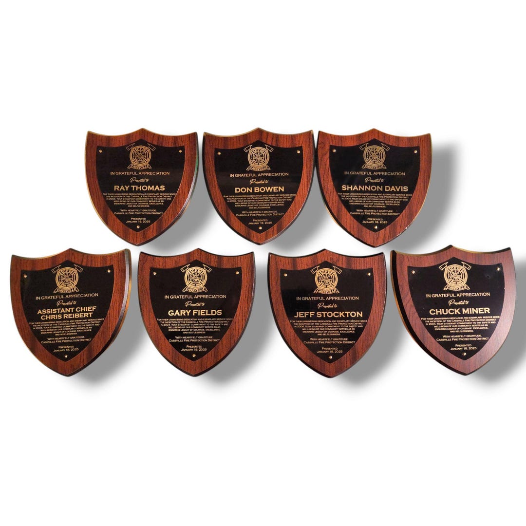 Traditional Shield Plaque - Awards, Fire Awards, Police Awards, Company ...