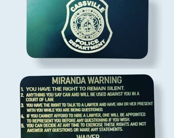 Miranda Police Card | Etsy