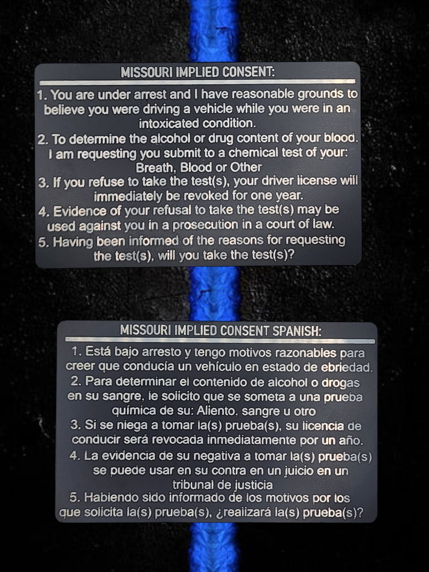 Missouri Implied Consent English/spanish Missouri, Cops, Trooper, Dwi ...