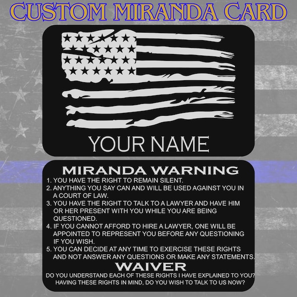 Miranda Rights Cards - Etsy