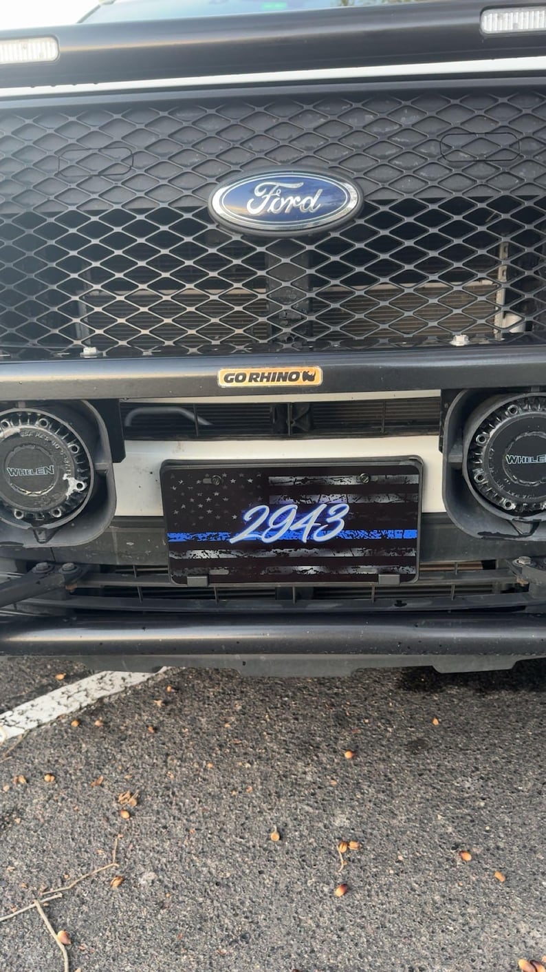 Thin Blue Line Flag Vanity Plate, Personalized License Plate, Custom ...