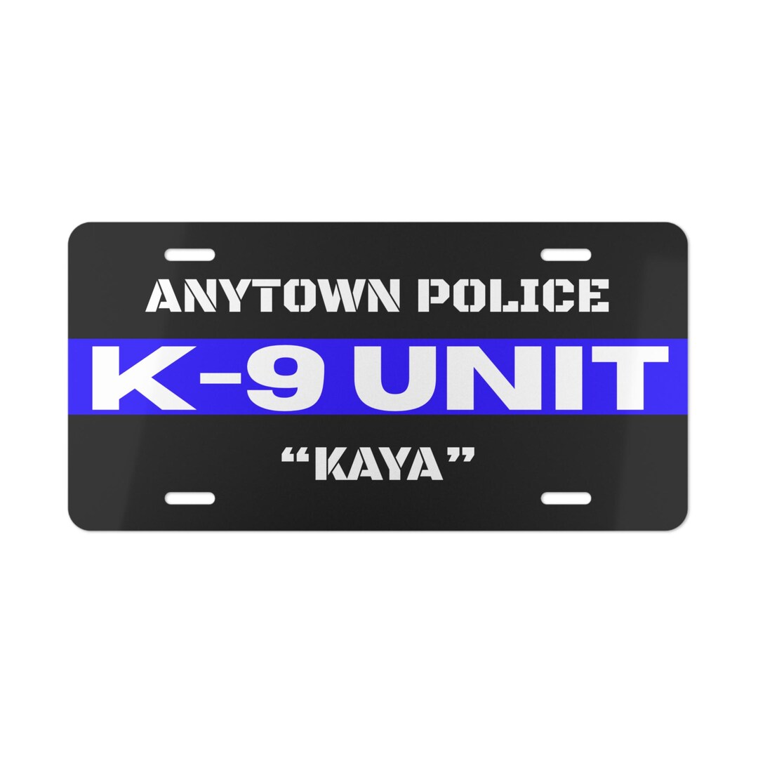 Vanity Plate, Thin Blue Line Police K9 Custom License Plate ...
