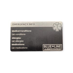 In Case of Emergency Card - Medical Card, Emergency Information, Metal ...