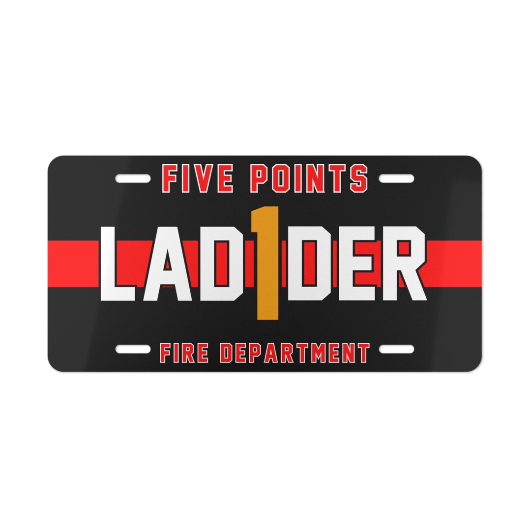 Thin Red Line Fire Department Metal License Plate, Personalized Fire ...