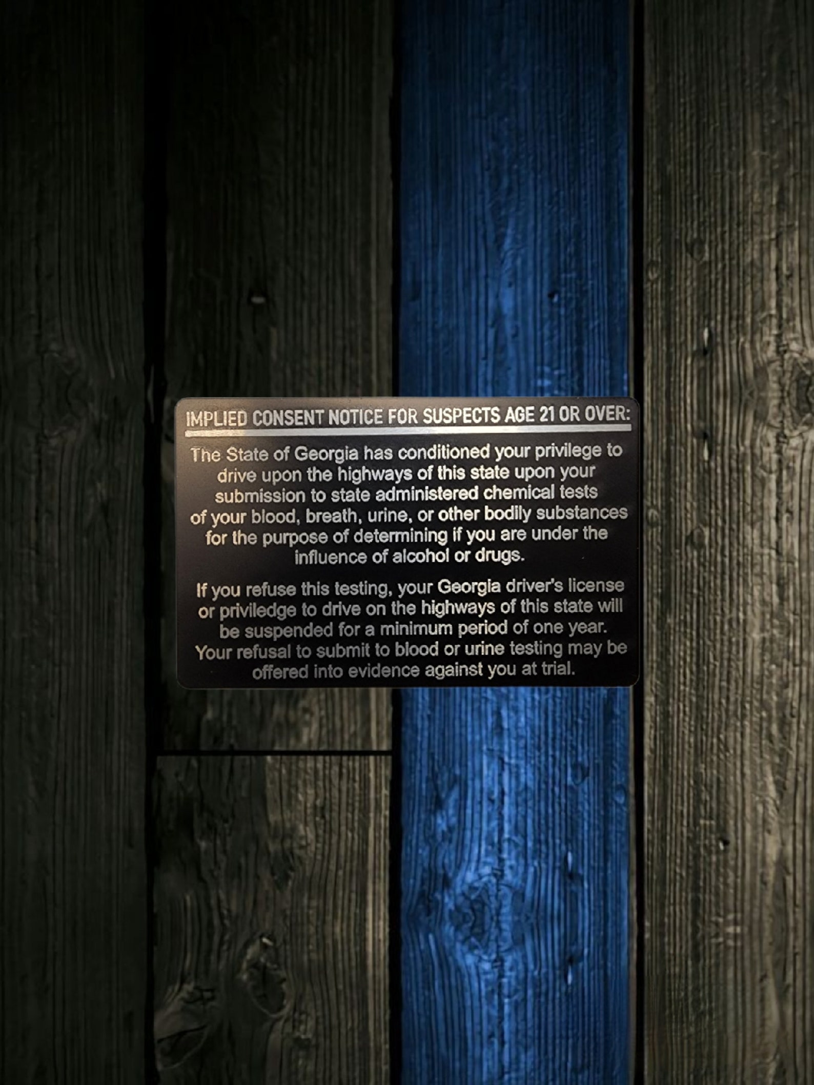 Georgia Implied Consent Card - Implied Consent, Georgia, Police ...