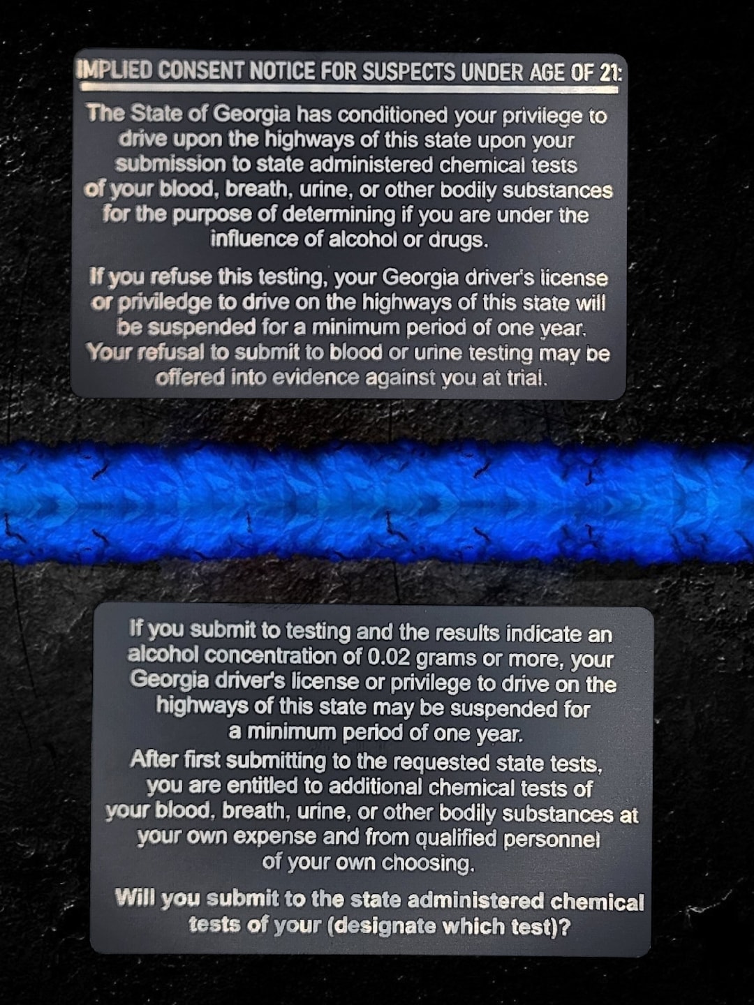 Georgia Under 21 Implied Consent Card - Implied Consent, Georgia ...