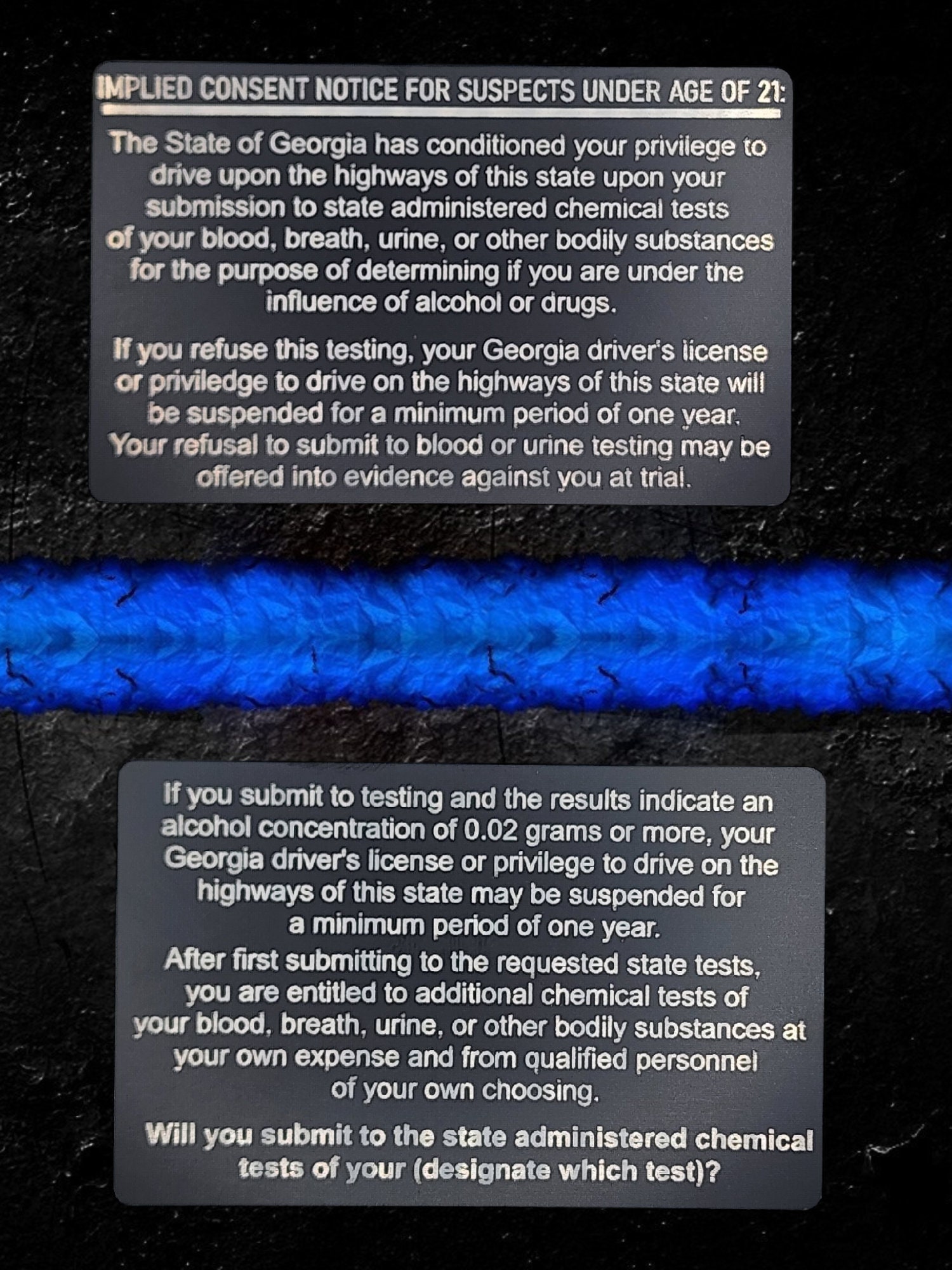 Georgia Under 21 Implied Consent Card Implied Consent, Georgia, Police ...