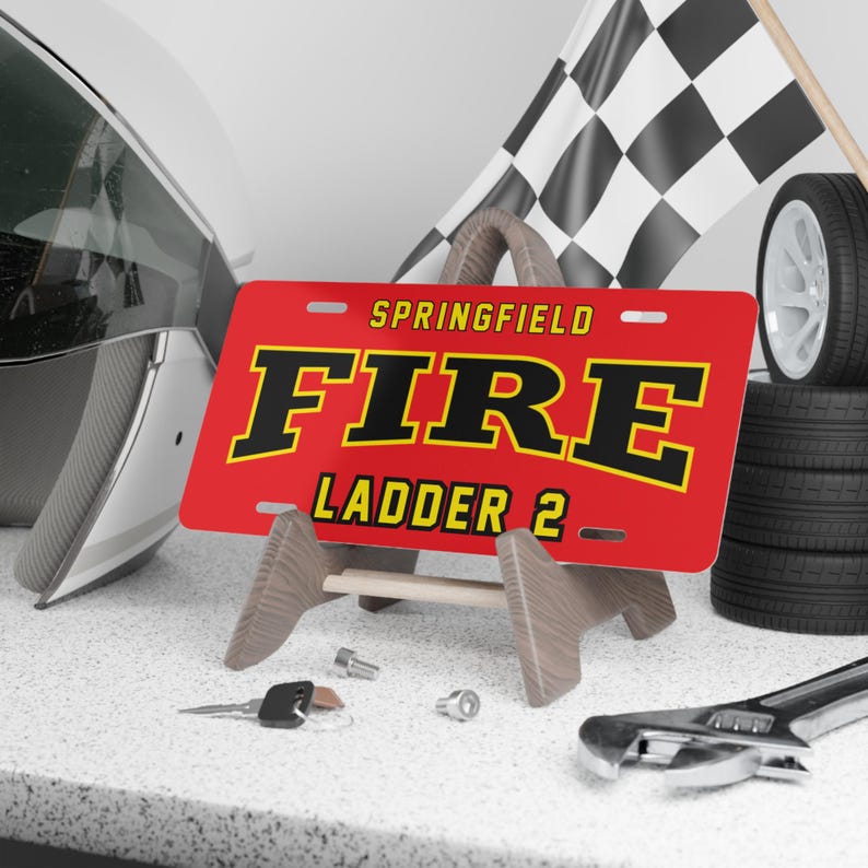 Fire Department Metal License Plate, Personalized Fire Department ...