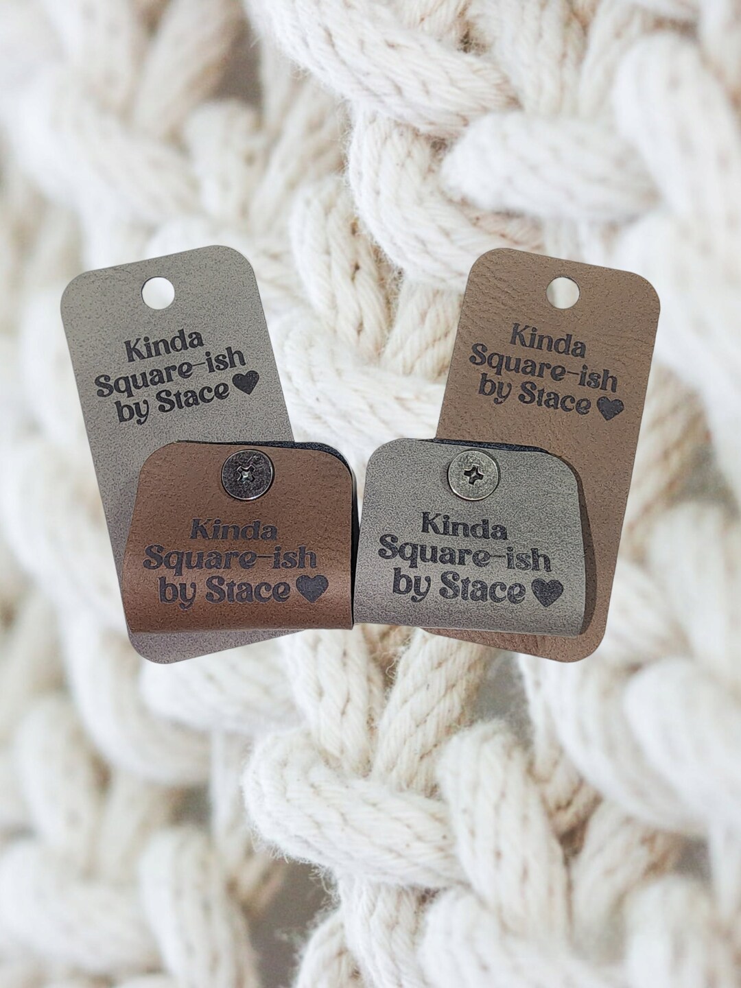 Leatherette Custom Crochet Tags - Tags for Handmade Items, Knitting ...