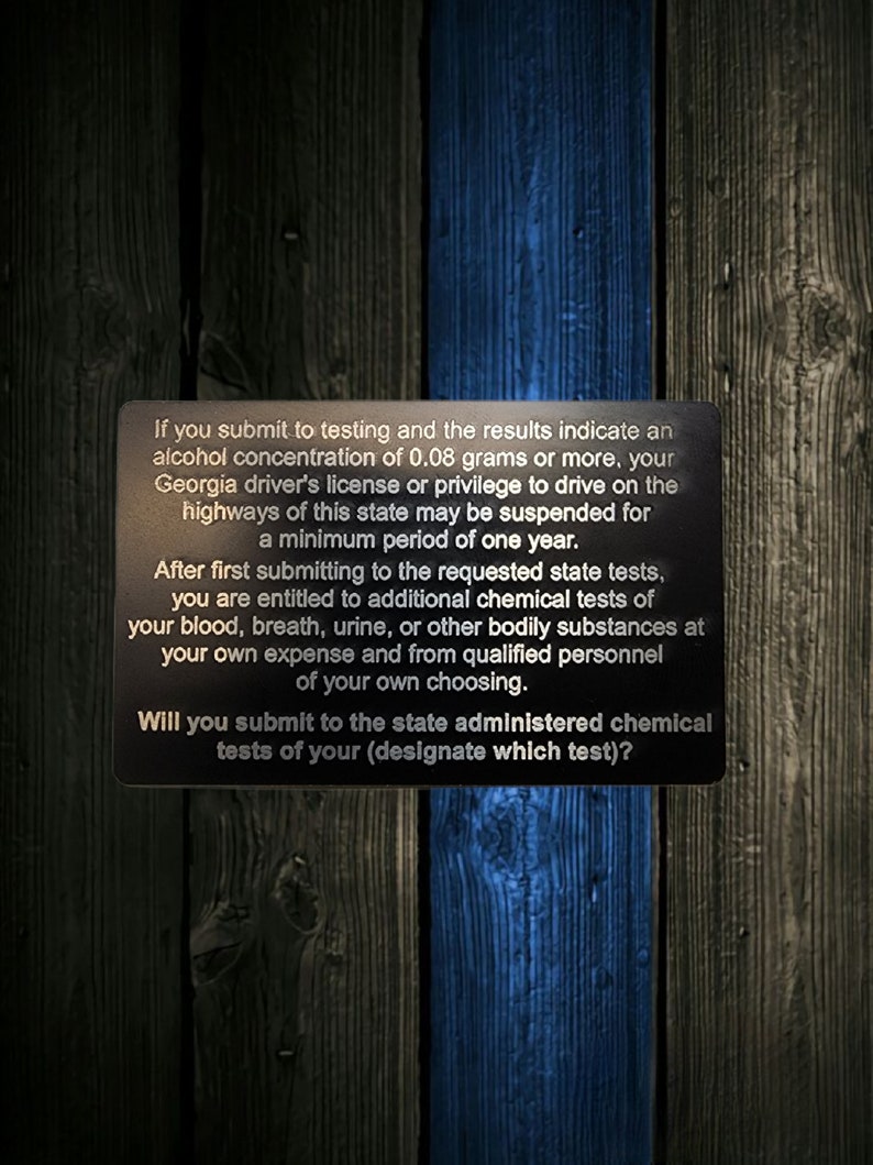 Georgia Implied Consent Card - Implied Consent, Georgia, Police ...