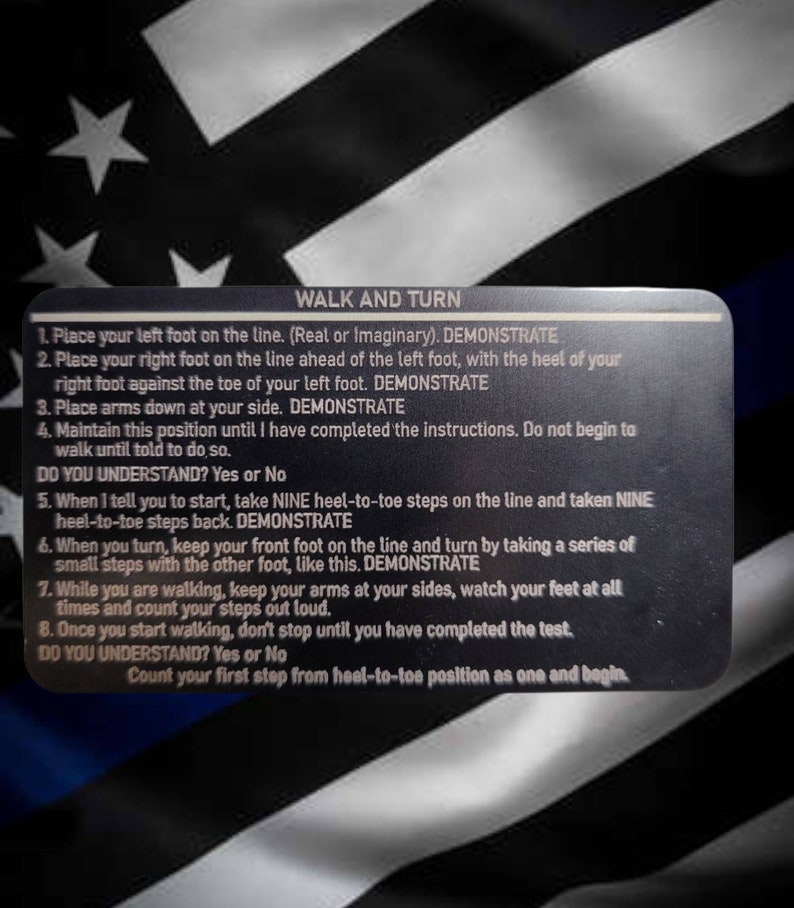 Metal SFST Card Field Sobriety Law Enforcement Cops - Etsy