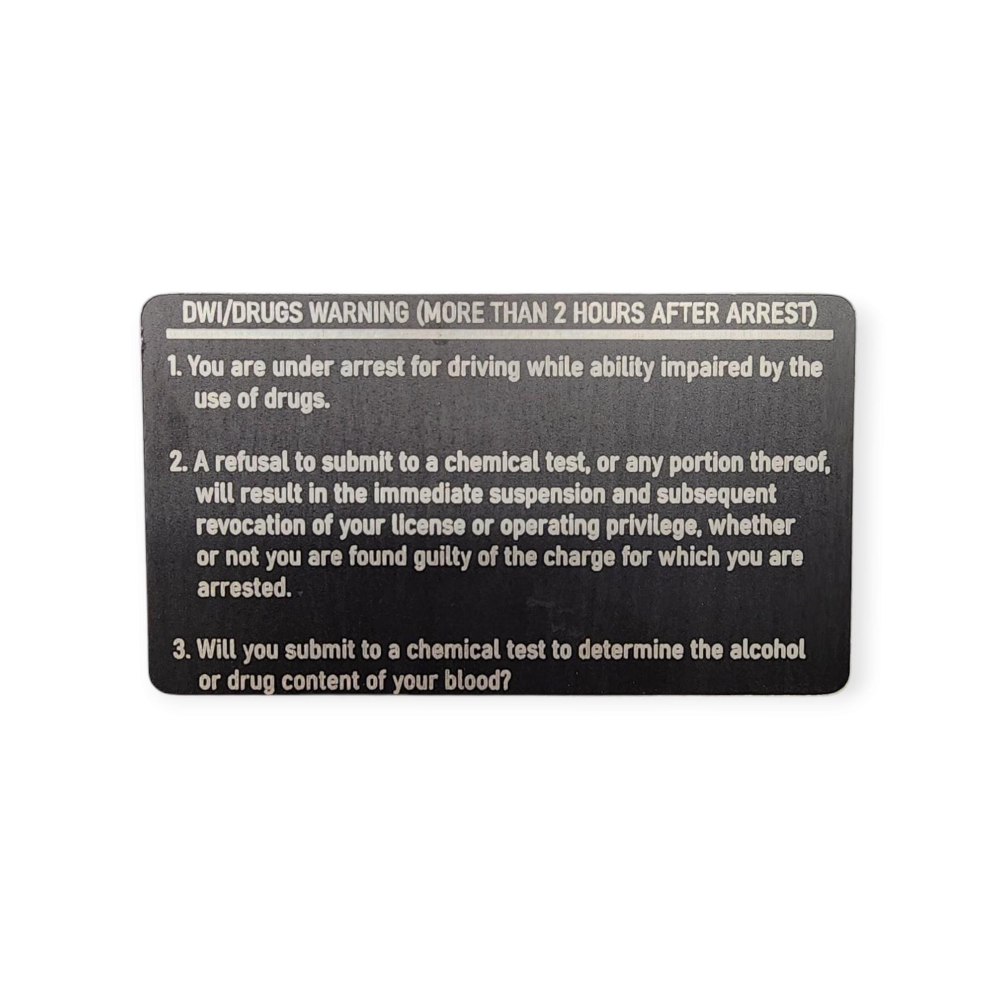 New York DWI Warning Metal Cards - New York, Law Enforcement Cards, Dwi ...