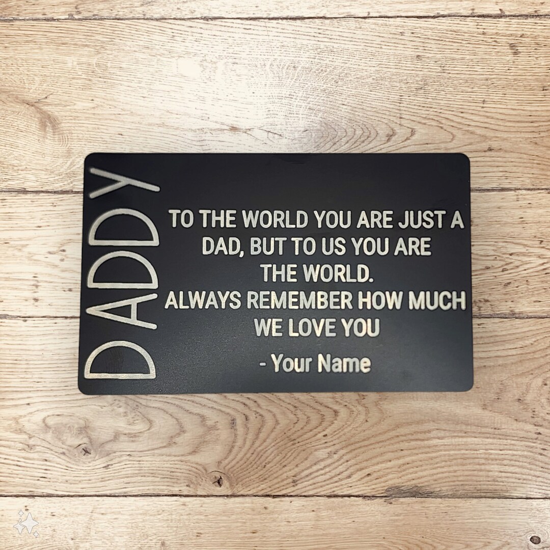 Custom Father's Day Wallet Card - From Kids for Father, From Son or ...