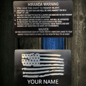 Metal Miranda Warning Card - Law Enforcement, Metal, Miranda Card ...