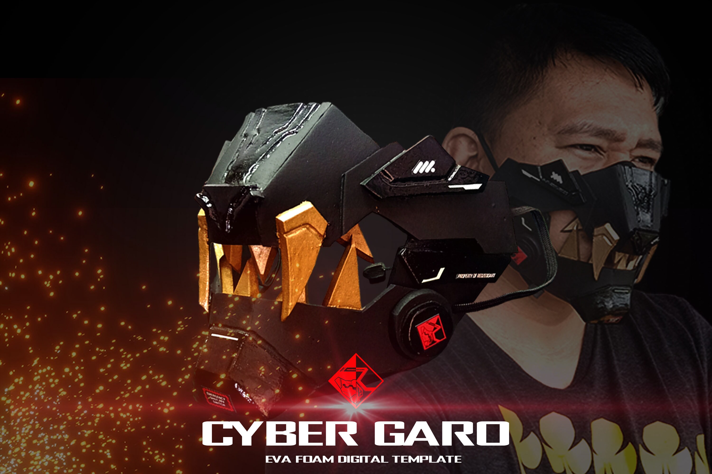 Buy Cyber Garo Mask. Cyberpunk Wolf Mask. Fenrir Mask. Eva Foam Craft ...
