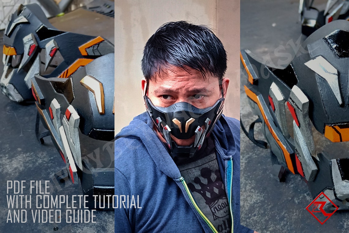 Mecha Vampire Mask Template. Eva Foam Mask. Do It Your Self. Complete ...