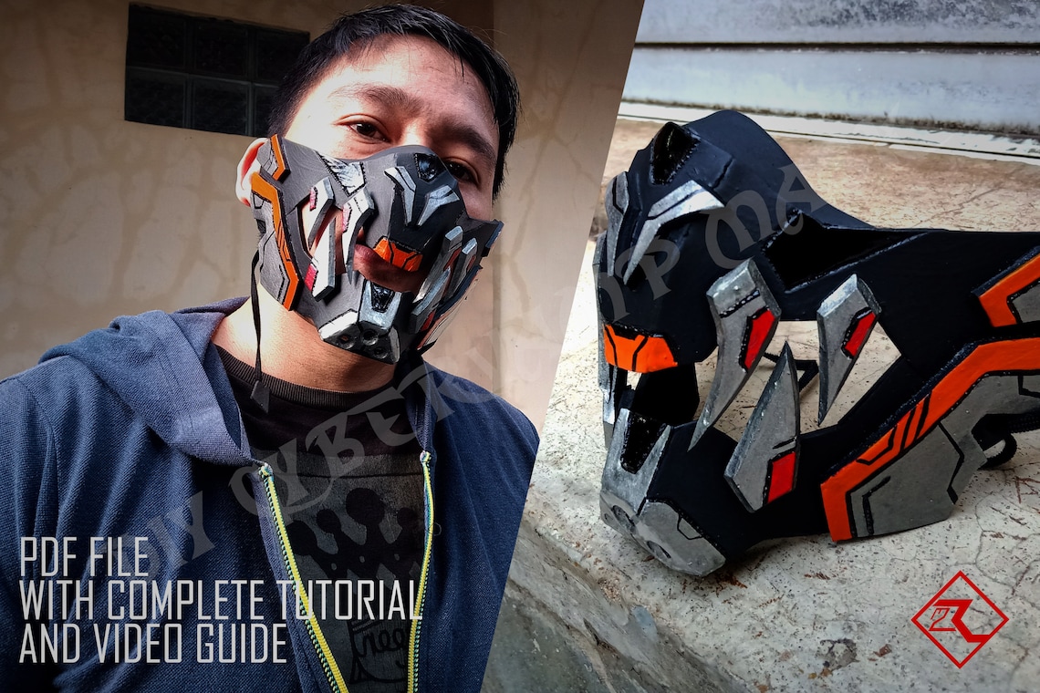 Mecha Vampire Mask Template. Eva Foam Mask. Do It Your Self. Complete ...
