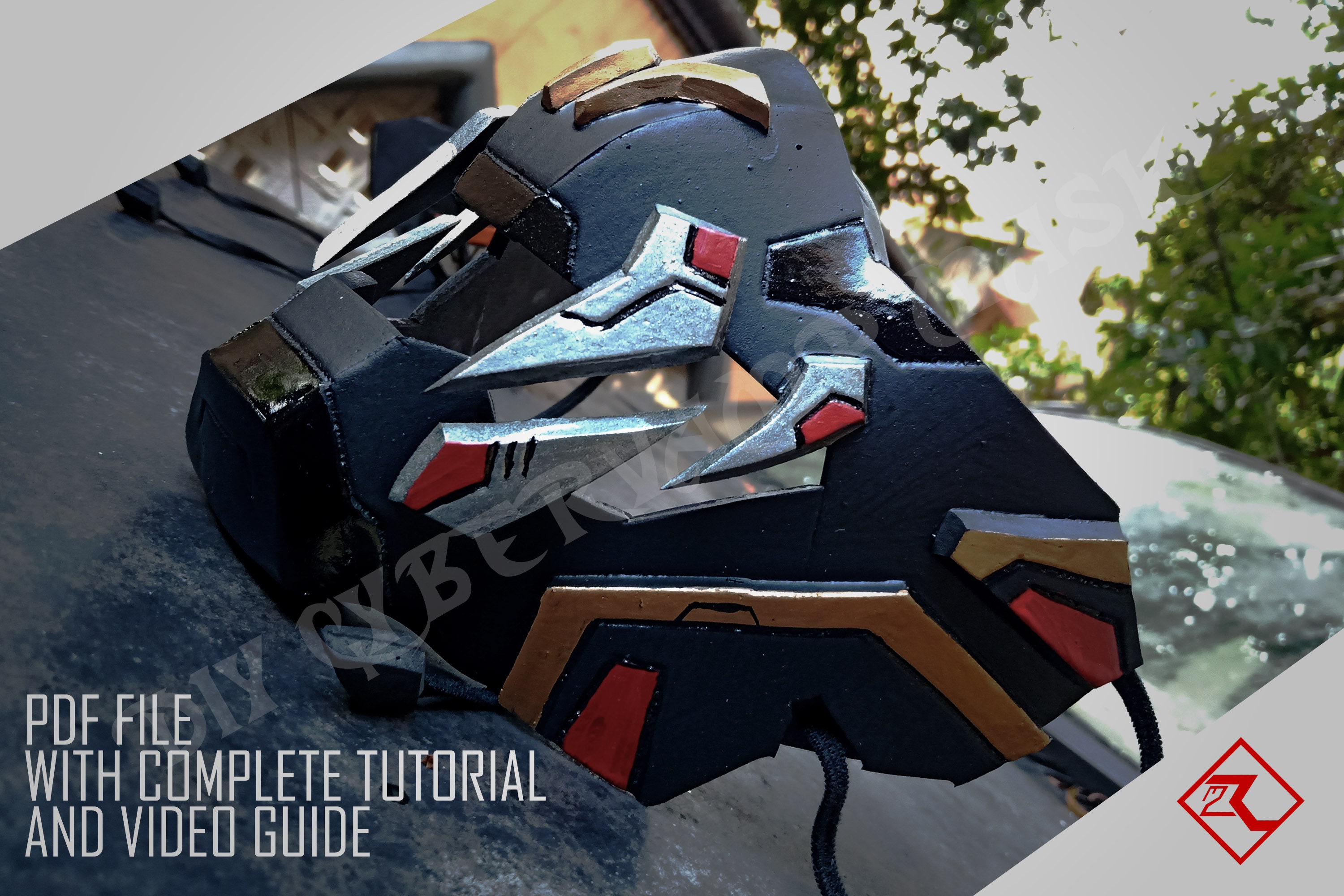Cybervamp Mask Template. Eva Foam Mask. Do It Your Self. Complete ...