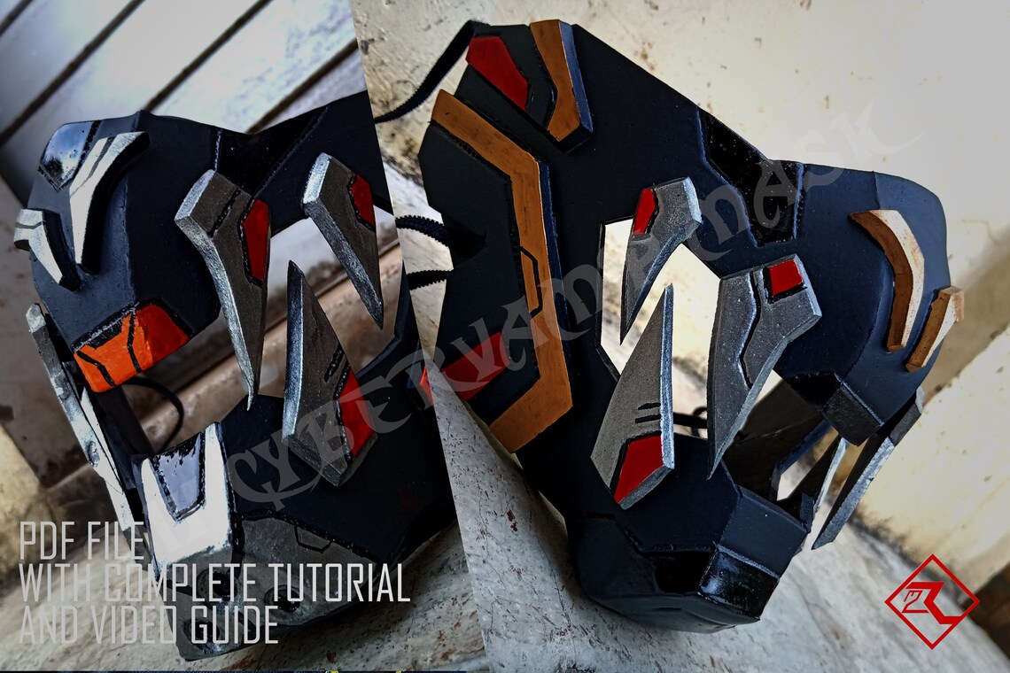 Mecha Vampire Mask Template. Eva Foam Mask. Do It Your Self. Complete ...