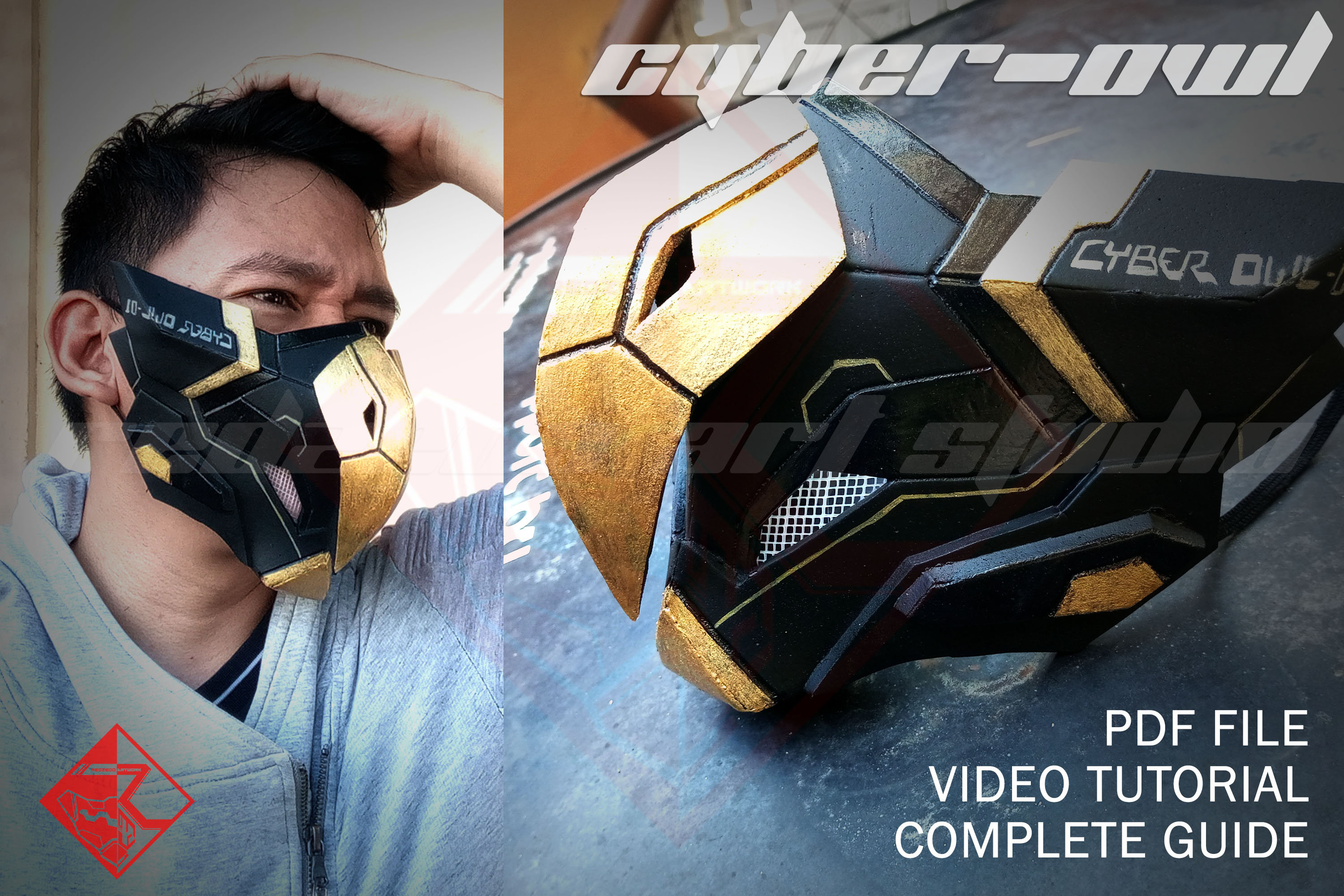 Cyber Owl Mask Template: DIY Cyberpunk Ninja Mask (PDF Tutorial) - Etsy