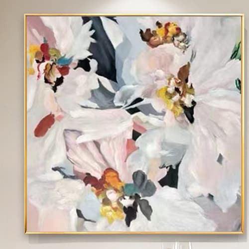 Original Abstract Yellow Flowers Oil Painting on Canvas Large - Etsy