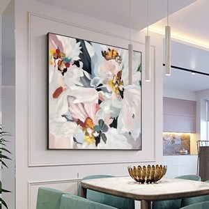 Original Blossom Oil Painting on Canvas, Abstract Flower Painting ...
