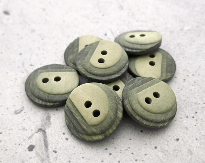 Brushed Art Deco Buttons - CHOOSE 25mm 1 In, 28mm 1-1/8 Inch - Stepped ...